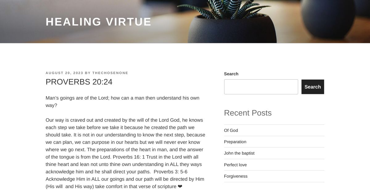 PROVERBS 20:24 – Healing Virtue